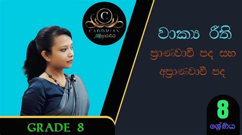 Sarartha Sinhala G8 L13 වාක්‍ය රීති ප්‍රාණවාචී පද සහ අප්‍රාණවාචී පද Youtube