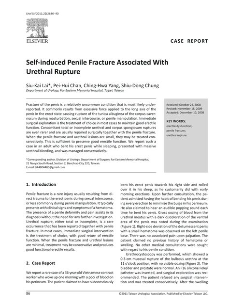 Pdf Self Induced Penile Fracture Associated With Urethral Rupture