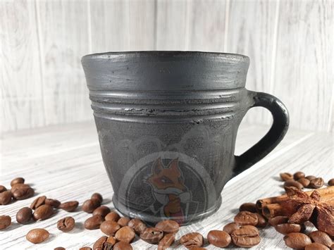 Купити Чашка глиняна ручної роботи чорнодимлена 200 мл 3111 в інтернет магазині Coffeerichi