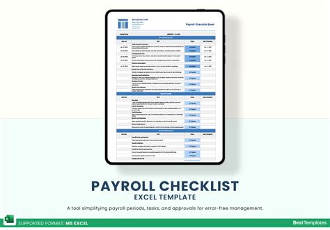 Payroll Checklist Excel Template Best Templates