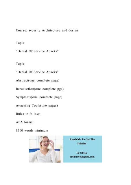 Course Security Architecture And Designtopicdenial Pdf