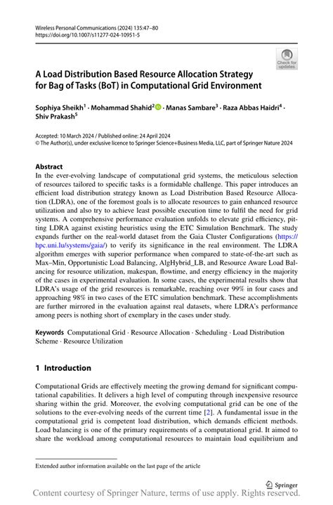 A Load Distribution Based Resource Allocation Strategy For Bag Of Tasks Bot In Computational