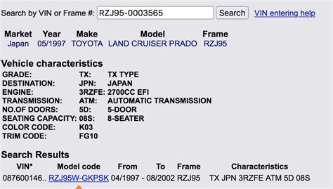 Toyota Vin Model Decoder