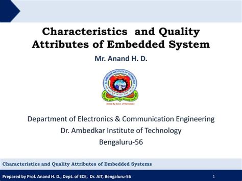 Characteristics And Quality Attributes Of Embedded System Pdf