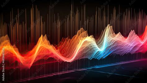 Floating Analog Digital Waves And Wave Forms On A Black Background Signal Processing Amplitude