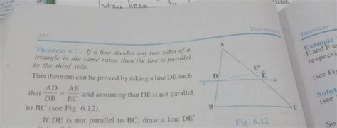 126Theorem 6 2 If A Line Divides Any Two Sides Of A Triangle In The Sa