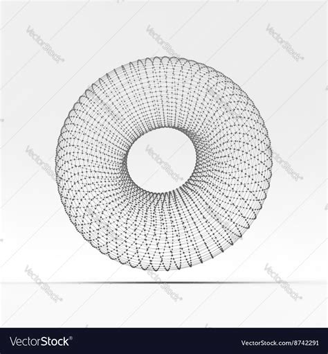Torus Molecular Lattice Connection Structure 3d Vector Image