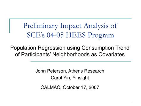 Ppt Preliminary Impact Analysis Of Sces 04 05 Hees Program Powerpoint Presentation Id2946549
