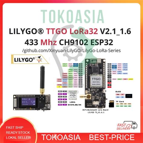 Jual Lilygo® Ttgo Lora32 V2 1 1 6 433mhz Ch9102 Esp32 Oled 0 96 Inch Sd