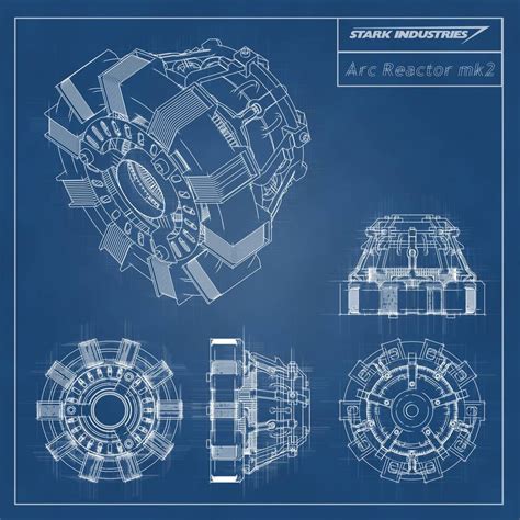 Iron Man Stark Industries Arc Reactor Blueprint By Stntoulouse