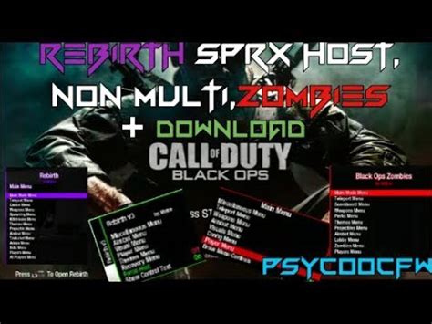 BO REBIRTH SPRX MULTI AND ZOMBIES HOST NON MOD MENU DOWNLOAD YouTube