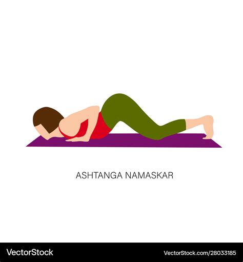 Frau In Ashtanga Namaskar Pose Lizenzfreies Vektorbild