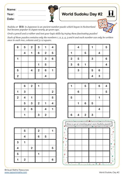 World Sudoku Day Worksheets Fun Printable Sudoku Worksheets