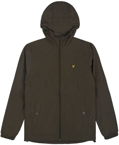Lyle And Scott Zip Through Hooded Jacket Jk464v Olive Ab 7197