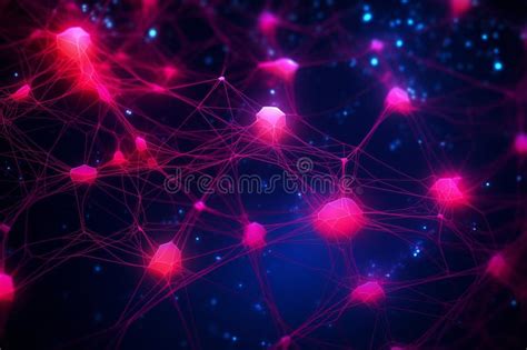 Complex Network With Glowing Connections And Junctions Symbolizing A Neural Or Digital Network