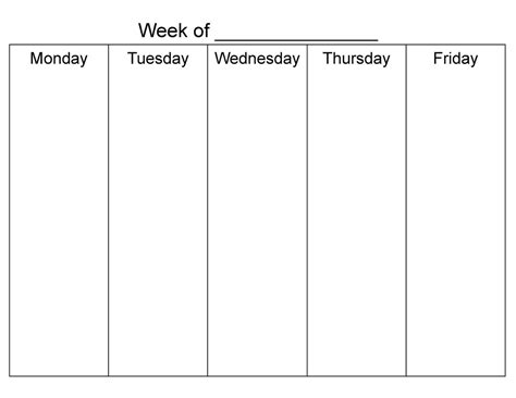 M F Blank Weekly Printable Calendar Etsy