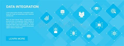 Data Integration Presentation Template Stock Vector Illustration Of Infographics Concept