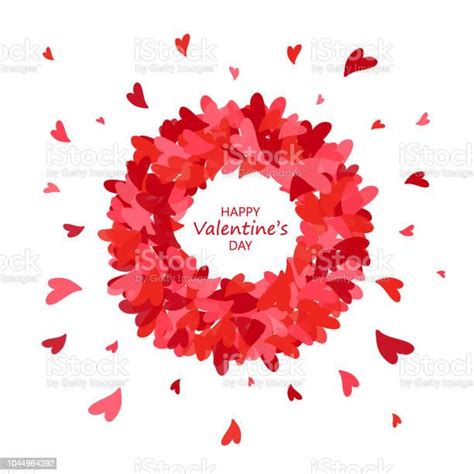 발렌타인의 날 인사말 카드입니다 하트 라운드 프레임 사랑 개념입니다 벡터 일러스트 레이 션 개념에 대한 스톡 벡터 아트 및 기타 이미지 Istock