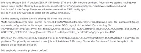 Var Partition Space Issue By Asm Devcentral