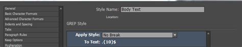 Finessing Files In Indesign Adding Grep No Break To Paragraph Style Angie Lokotz