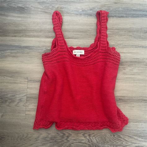 Free Assembly Red Knit Tank Great Depop