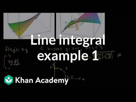 Line Integral Example 1 Line Integrals And Greens Theorem Multivariable Calculus Khan Academy