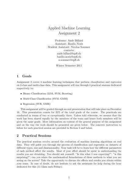Applied Machine Learning Assignment 2 Lasa Epfl