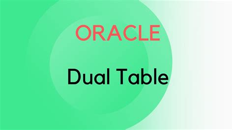 Dual Table In Oracle YouTube