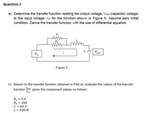 Solved Question 3a ﻿determine The Transfer Function