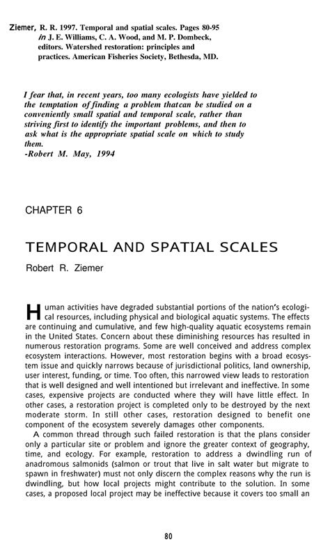 Pdf Chapter 6 Temporal And Spatial Scales