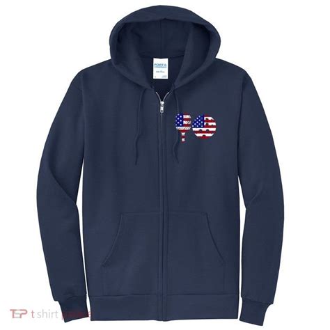 American Pickleball Paddle And Ball Full Zip Hoodie Tshirtpalace