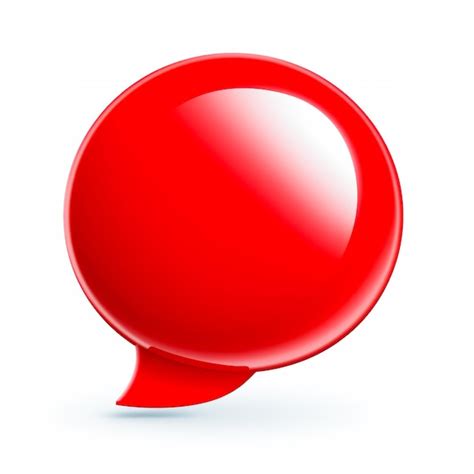 Premium Photo Red Glossy Speech Bubble