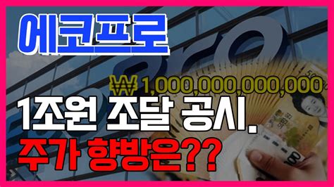 에코프로 에코프로 1조원 조달 공시 주가 향방을 알려드립니다 정교수의 6월12일 추천종목 프로텍 에코프로주가 Youtube