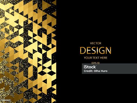 벡터 추상 럭셔리 배경입니다 검은 색 배경에 금색 삼각형입니다 0명에 대한 스톡 벡터 아트 및 기타 이미지 0명 가리기 개념 Istock