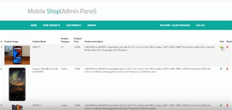 online mobile shopping project in php projectworlds store