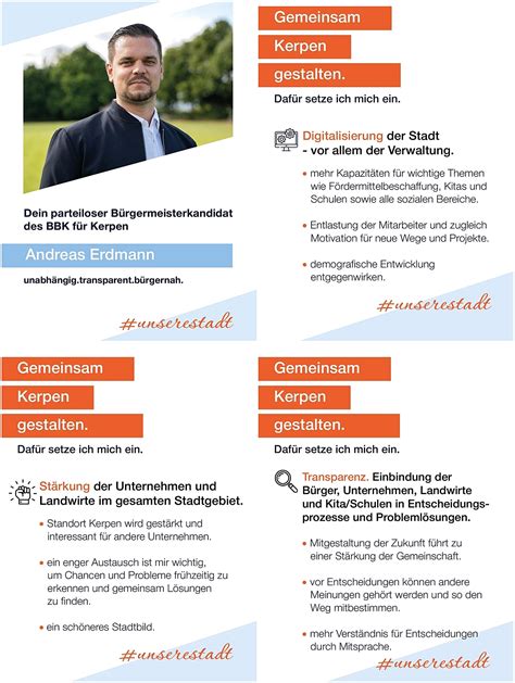 Unser Bürgermeisterkandidat Andreas Erdmann Bürger Bündnis Kerpen