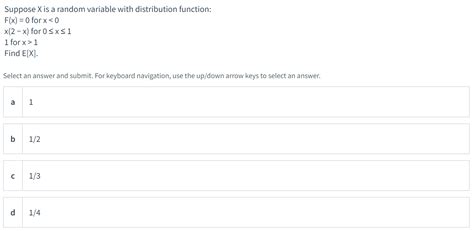 solved suppose x is a random variable with distribution