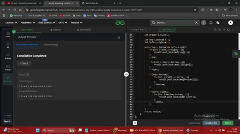 Gfg160daysofcode Dsa Geeksforgeeks Gfgpractice Spiralmatrix