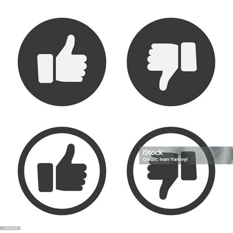 엄지 손가락 위로 평면 아이콘 아래로 엄지 손가락 벡터 일러스트레이션 개념에 대한 스톡 벡터 아트 및 기타 이미지 개념