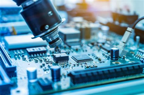 Robotic Arm Assembling Electronics On A Factory Line Stock Image Image Of Assembly Industry