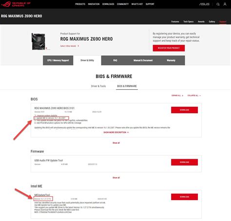 Z690 Hero Bios And Me Versions Unmatched Rasus