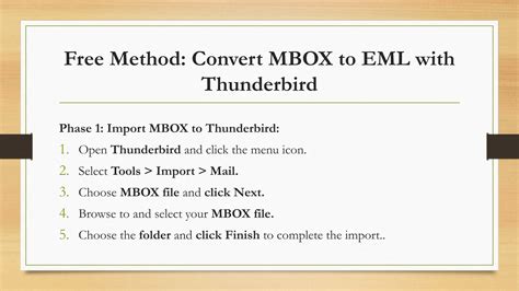Convert Mbox Files To Eml Format In Few Simple Steps Ppt