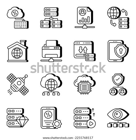 Pack Big Data Linear Icons Stock Vector Royalty Free 2255768117
