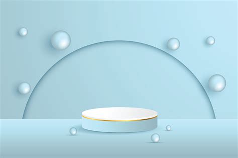 최소한의 장면 화장품 프리젠 테이션을위한 연단 파스텔 색상의 기하학적 연단 플랫폼이있는 추상적 인 배경 디자인 프리젠 테이션