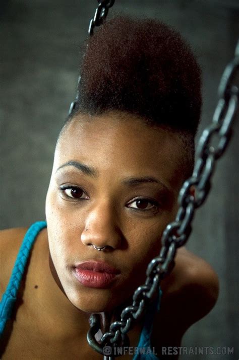 Nikki Darling Ebony Is Bound In Leather Straps And Vibrated Porn