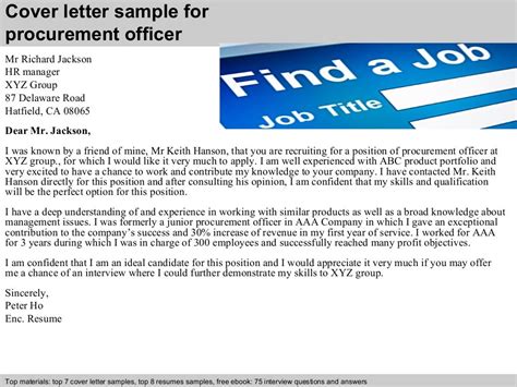 Procurement Officer Cover Letter
