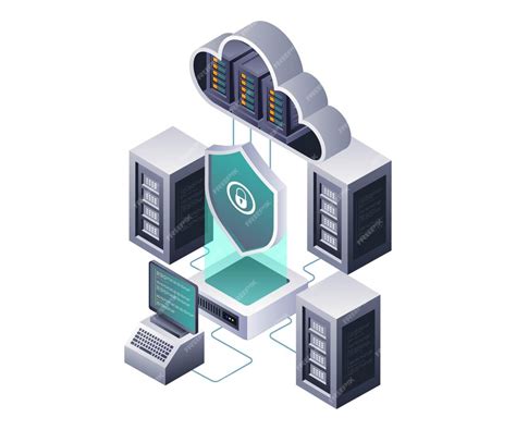 Premium Vector Endpoint Security For Cloud Server Data Analysis And Management