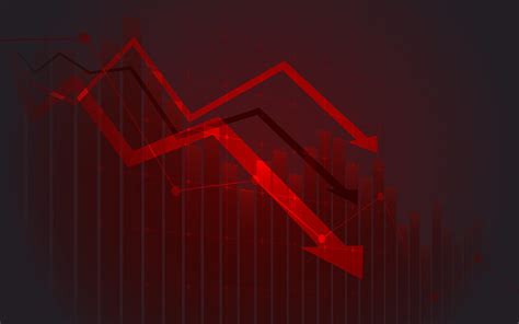 적색 배경에 주식 시장에서 다운 트렌드 라인 그래프와 추상 금융 차트 증권 시장과 거래소에 대한 스톡 벡터 아트 및 기타 이미지