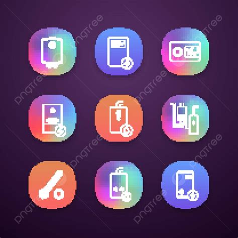 Heating App Icons Set Application Temperature Room Vector Application