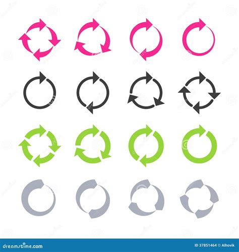 Rotation Reload Refresh Circle Cycle Arrow Sig Stock Vector